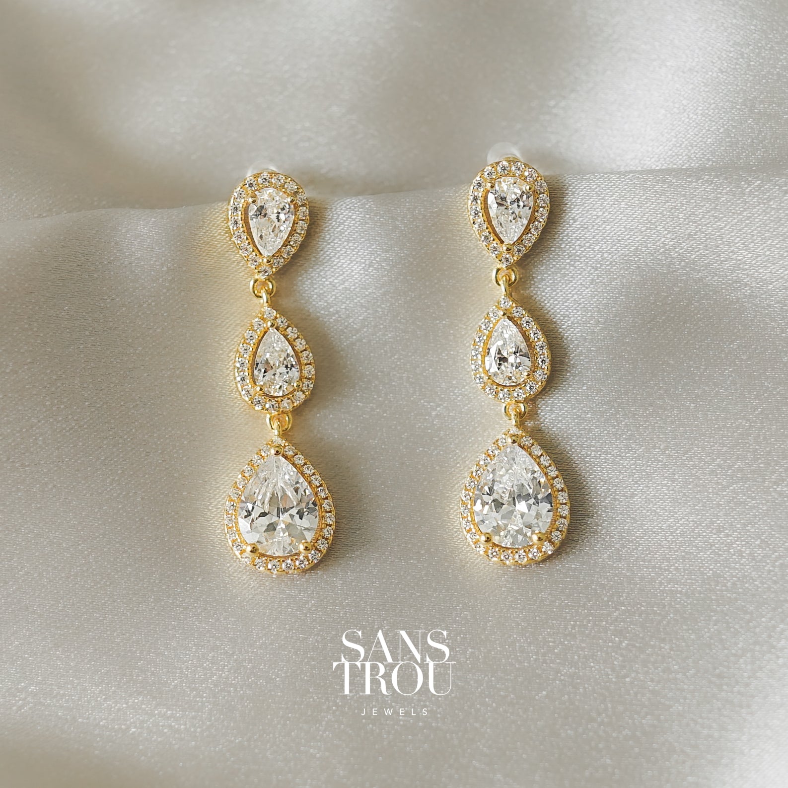 Ophelia Pear Clip-On Earrings - Spring Clip – SANS TROU