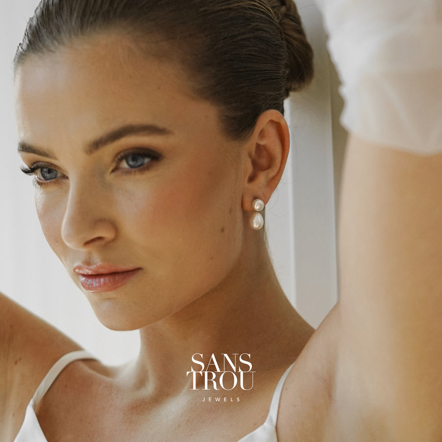 Viola Double Pearl Clip-On Earrings - Silver – SANS TROU