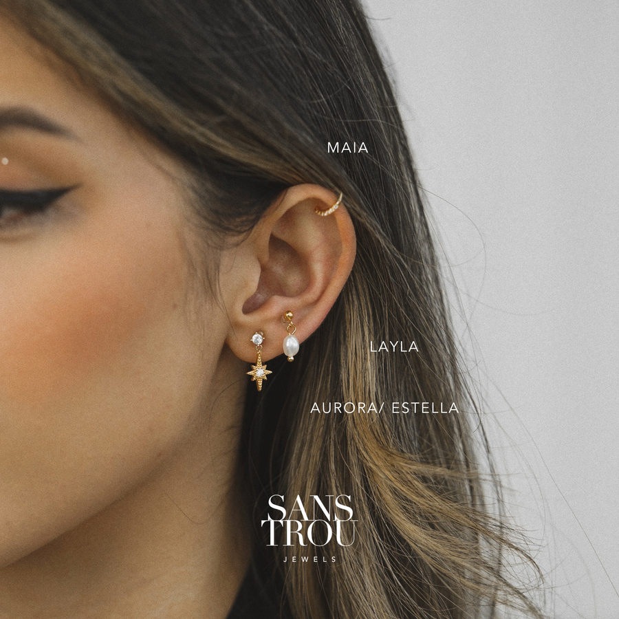 Layla Pearl Drop Stud Clip-On Earrings – SANS TROU