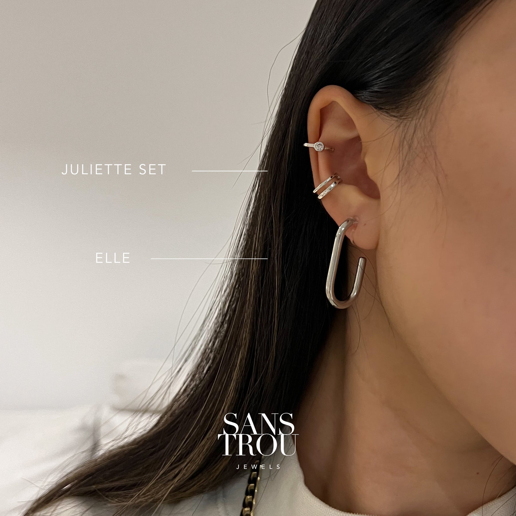 Elle Clip-On Hoop Earrings - Silver – SANS TROU
